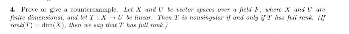 Solved 4. Prove or give a counterexample. Let X and U be | Chegg.com