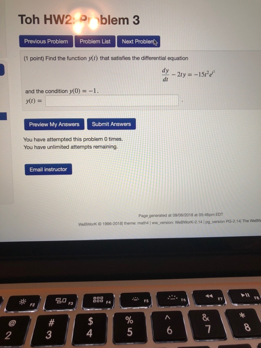 Solved Toh HW2 Pr blem 3 Previous Problem Problem List Next | Chegg.com
