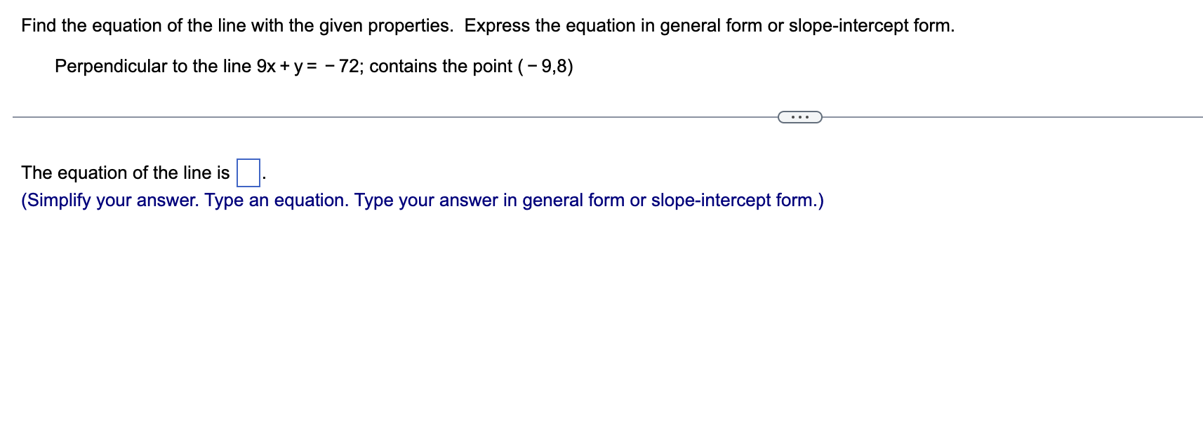 Solved Find the equation of the line with the given | Chegg.com