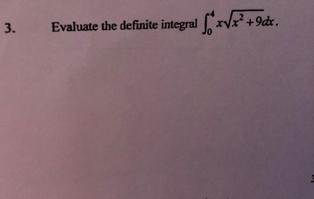 Solved Evaluate the definite integral ∫04xx2+9dx. | Chegg.com