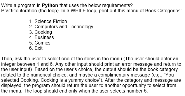 Solved Write a program in Python that uses the below | Chegg.com