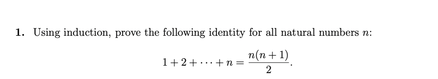 Solved 1. Using induction, prove the following identity for | Chegg.com