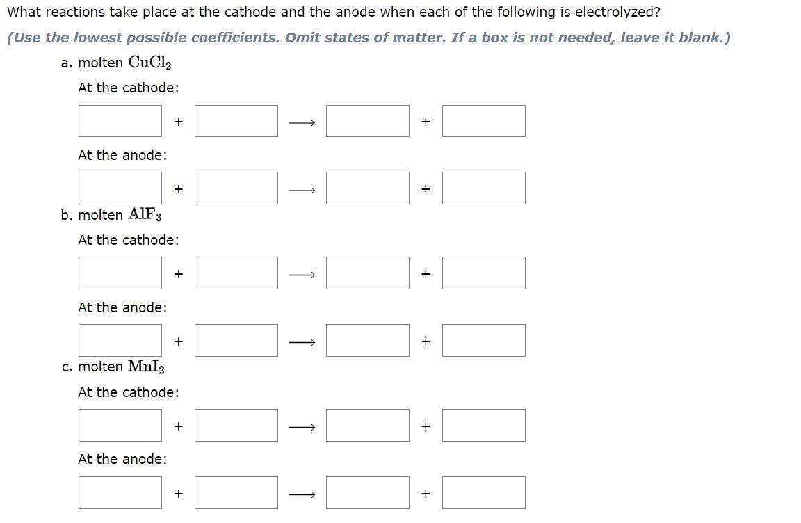Solved What reactions take place at the cathode and the | Chegg.com