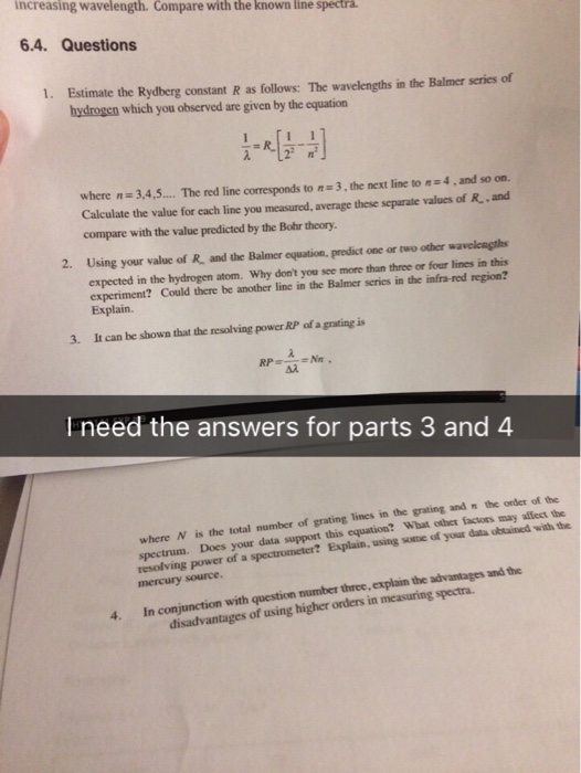 Solved Estimate the Rydberg constant R as follows: The | Chegg.com