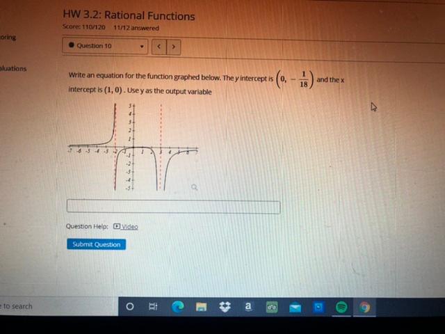 Solved HW 3.2: Rational Functions Scorec 1101120 11/12 | Chegg.com
