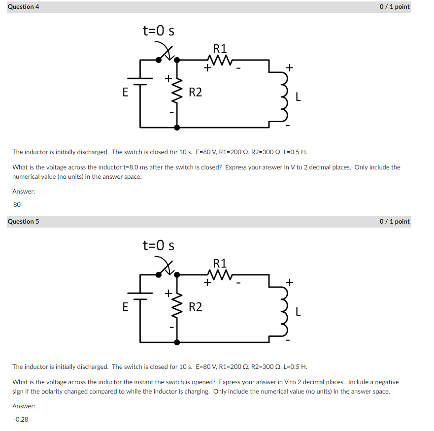 Solved The inductor is initially discharged. The switch is | Chegg.com