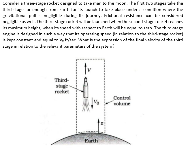Solved Consider a three-stage rocket designed to take man to | Chegg.com