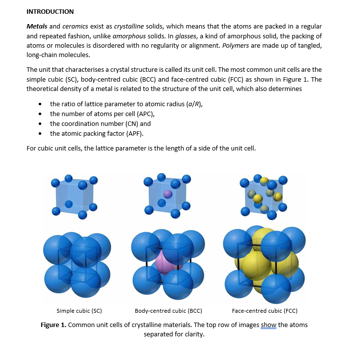 INTRODUCTION Metals and ceramics exist as crystalline | Chegg.com