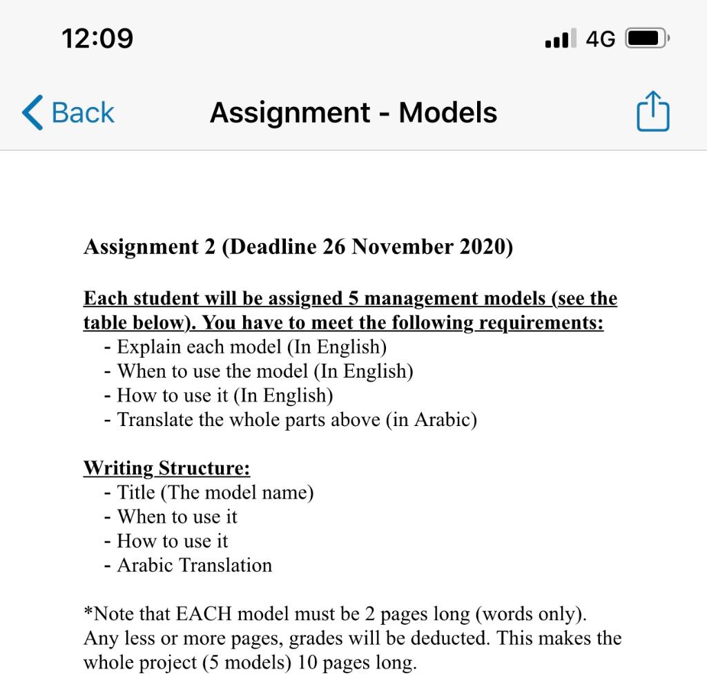 12:09 || 4G Back Assignment - Models Assignment 2 | Chegg.com