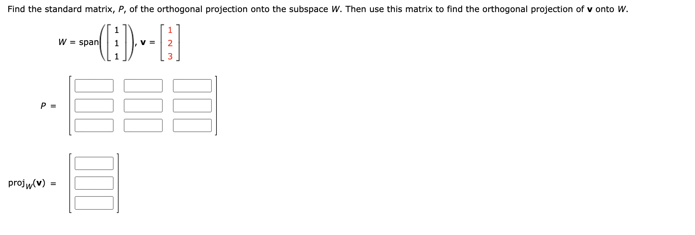 Solved Find the standard matrix, P, of ﻿the orthogonal | Chegg.com