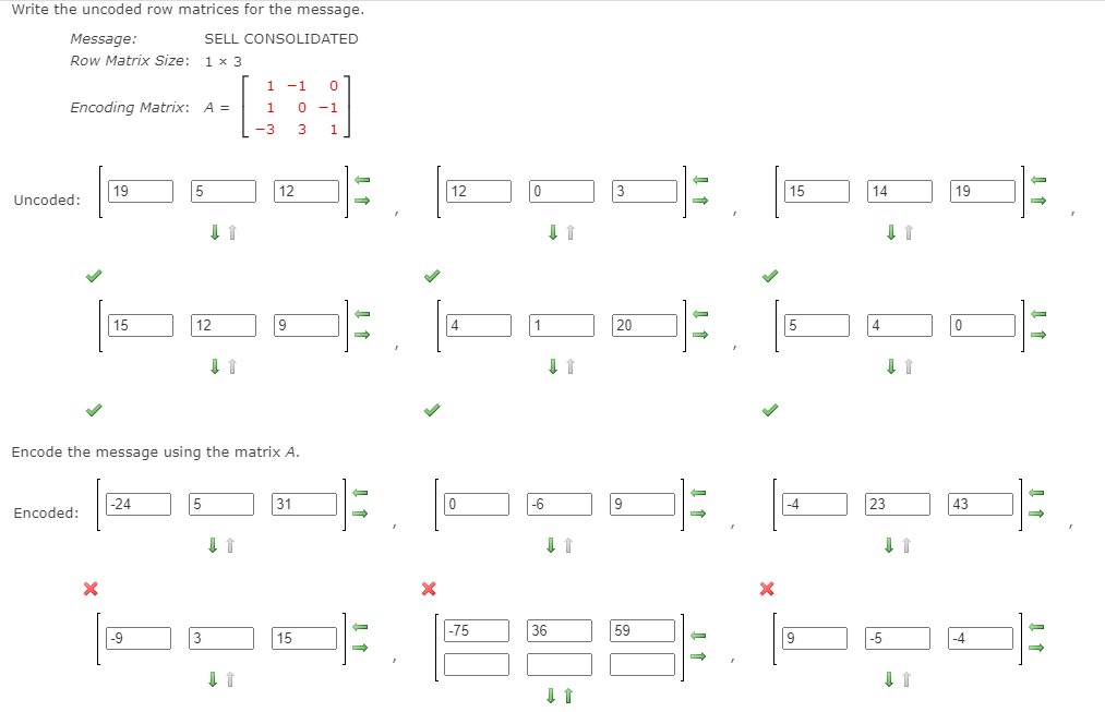 Solved Write The Uncoded Row Matrices For The Message 
