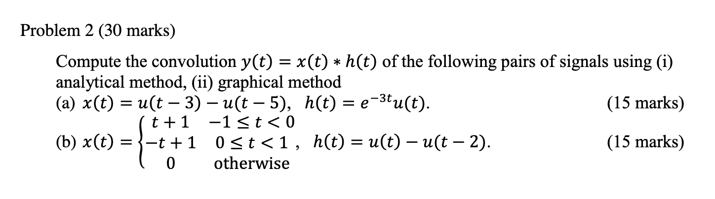 Solved Compute the convolution y(t)=x(t)∗h(t) of the | Chegg.com