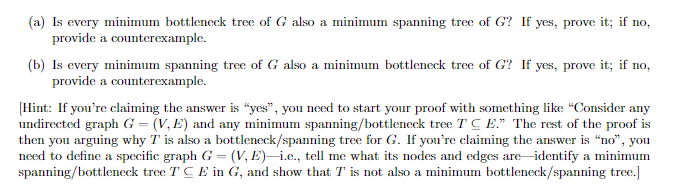 Solved Recall that the Minimum-Spanning-Tree problem takes | Chegg.com