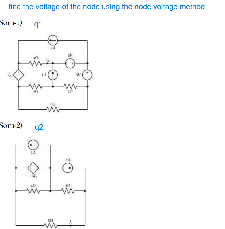 find the voltage of the node using the node voltage | Chegg.com