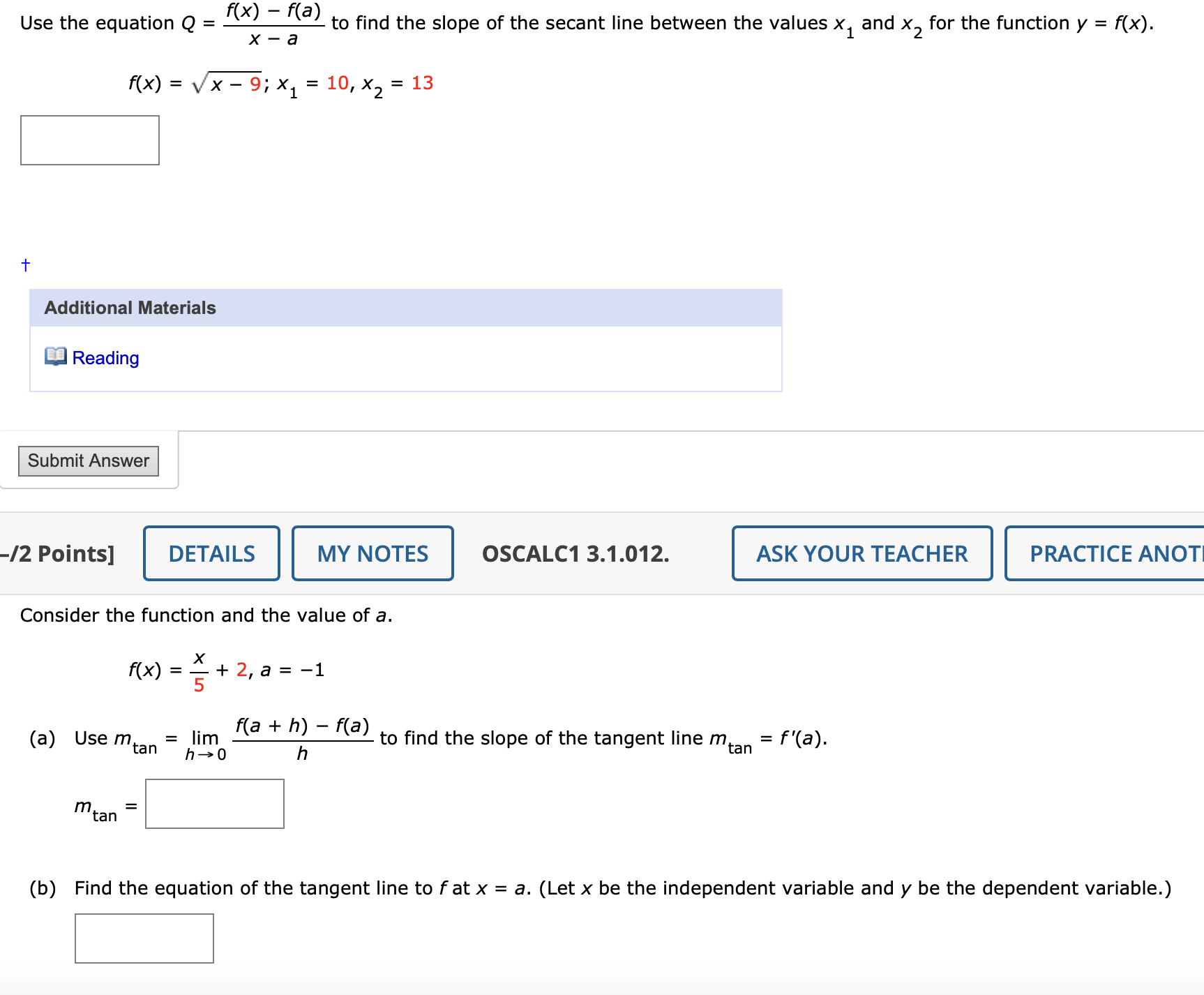 Solved Use the equation Q=f(x)-f(a)x-a ﻿to find the slope of | Chegg.com