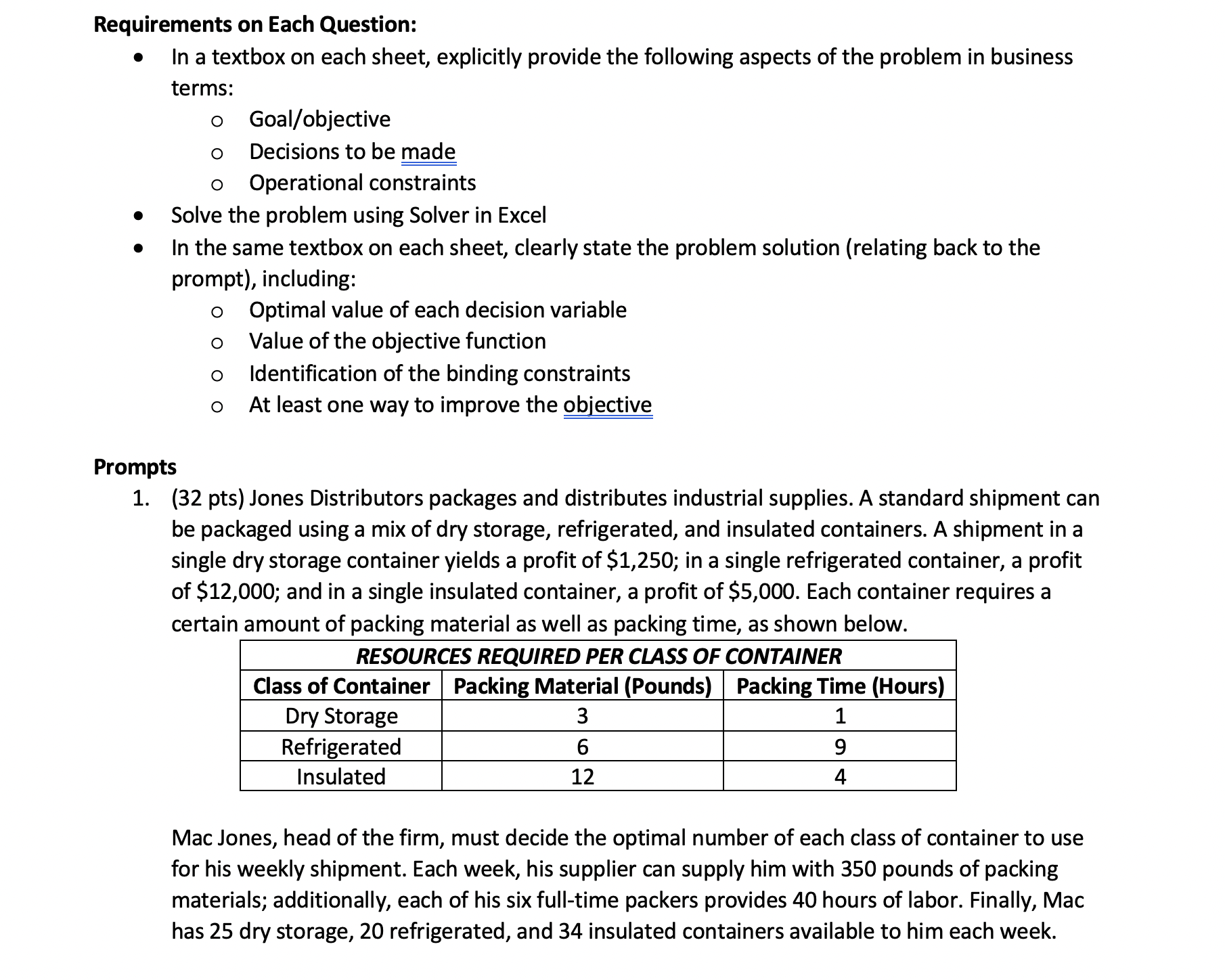 Solved Requirements on Each Question: - In a textbox on each | Chegg.com