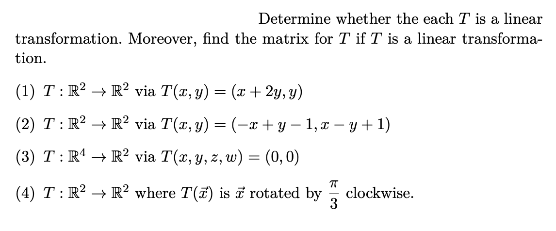 Solved Determine whether the each T ﻿is a | Chegg.com