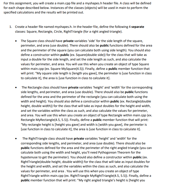 Solved For this assignment, you will create a main.cpp file | Chegg.com