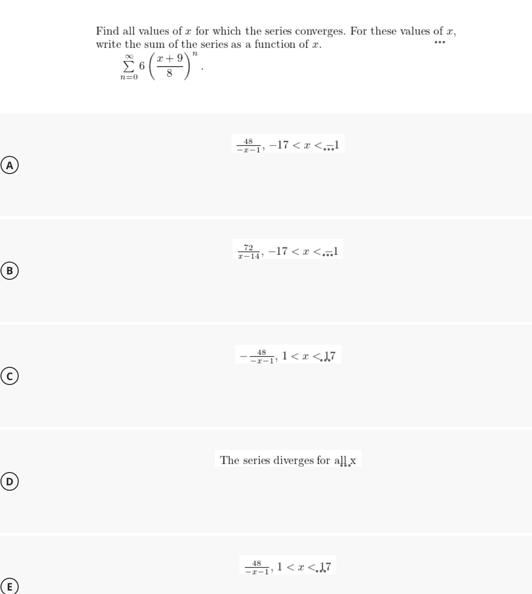 Solved Find All Values Of X for Which The Series Converges