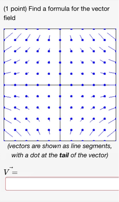 Solved Find a formula for the vector field V^vector = | Chegg.com Solved Find a formula for the vector field V^vector = | Chegg.com