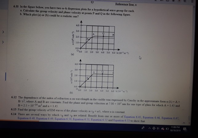 Solved Reference line, x 6.11 In the figure below, you have | Chegg.com