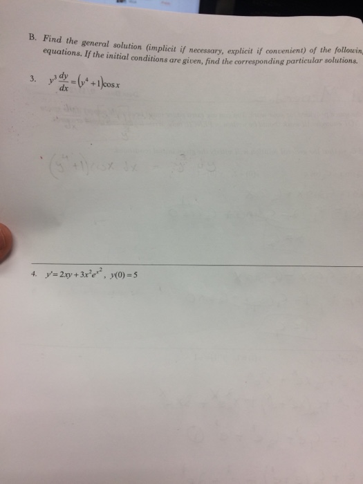 Solved Find the general solution (implicit if necessary, | Chegg.com