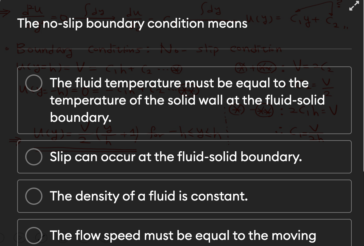 Solved dy Say The no-slip boundary condition means Boundary | Chegg.com