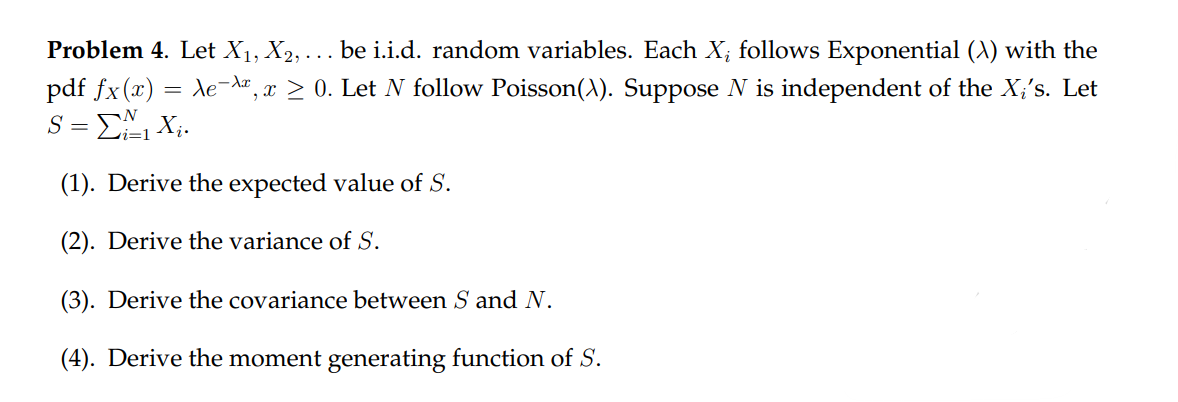 Solved Problem 4. Let X1, X2, ... be i.i.d. random | Chegg.com