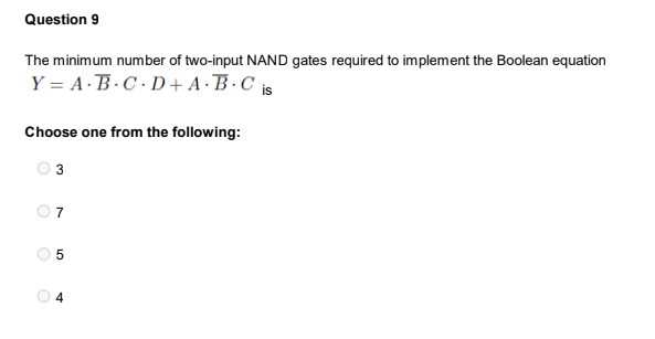 Solved The minimum number of two-input NAND gates required | Chegg.com