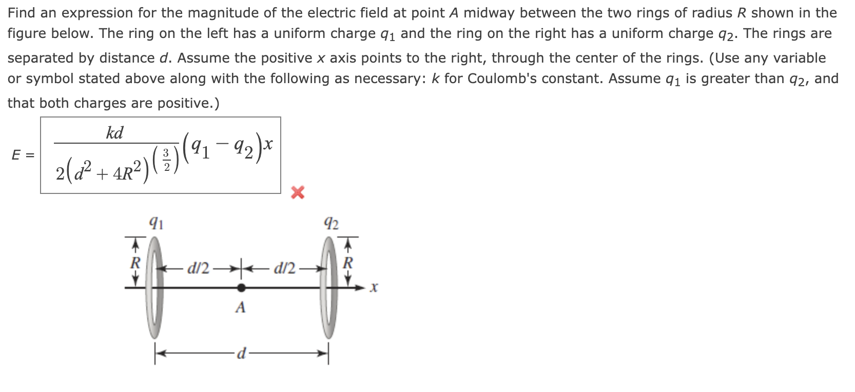 Solved Find an expression for the magnitude of the electric | Chegg.com
