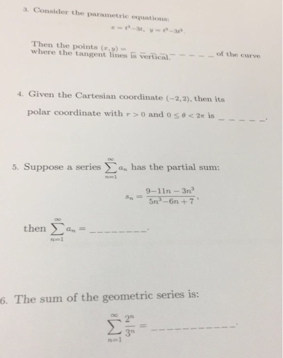 Solved Consider the parametric equations: x = t^3 - 3t, y = | Chegg.com