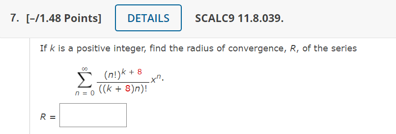 Solved If k is a positive integer, find the radius of | Chegg.com