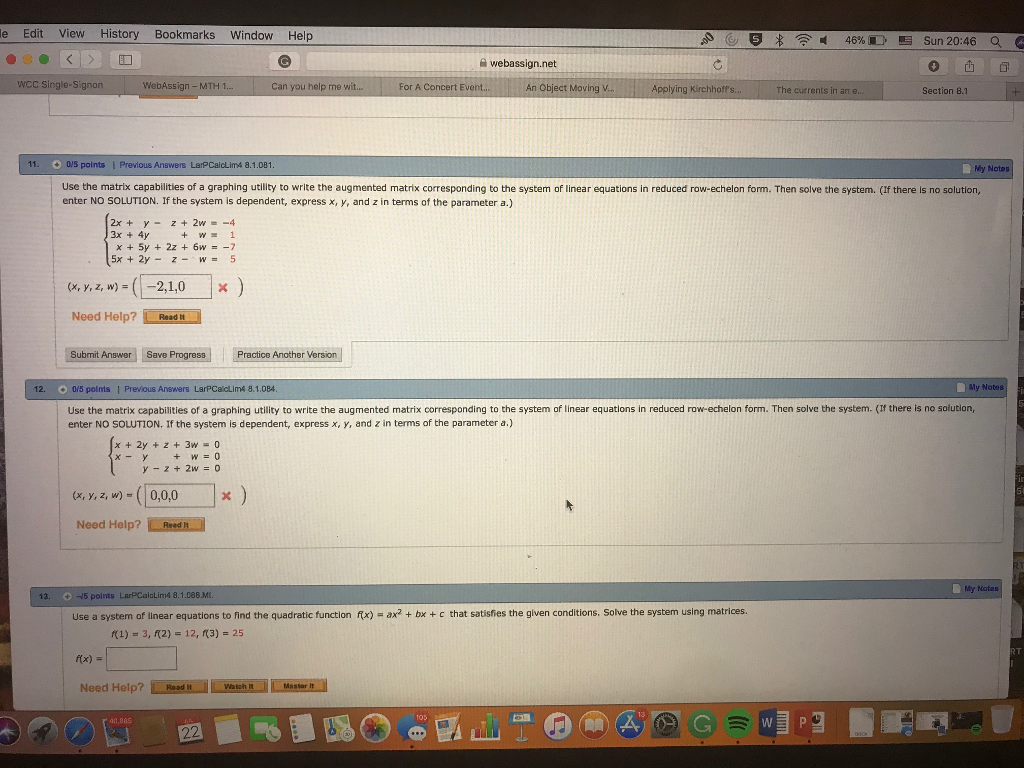Solved 1) Use the matrix capabilities of a graphing utility | Chegg.com