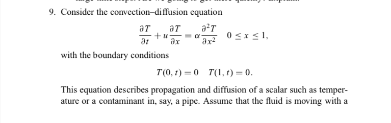Ξα 9. Consider the convection–diffusion equation ar | Chegg.com