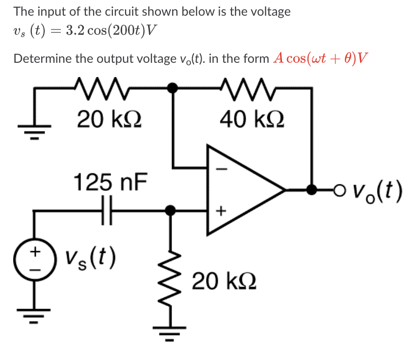 Solved The input of the circuit shown below is the voltage | Chegg.com