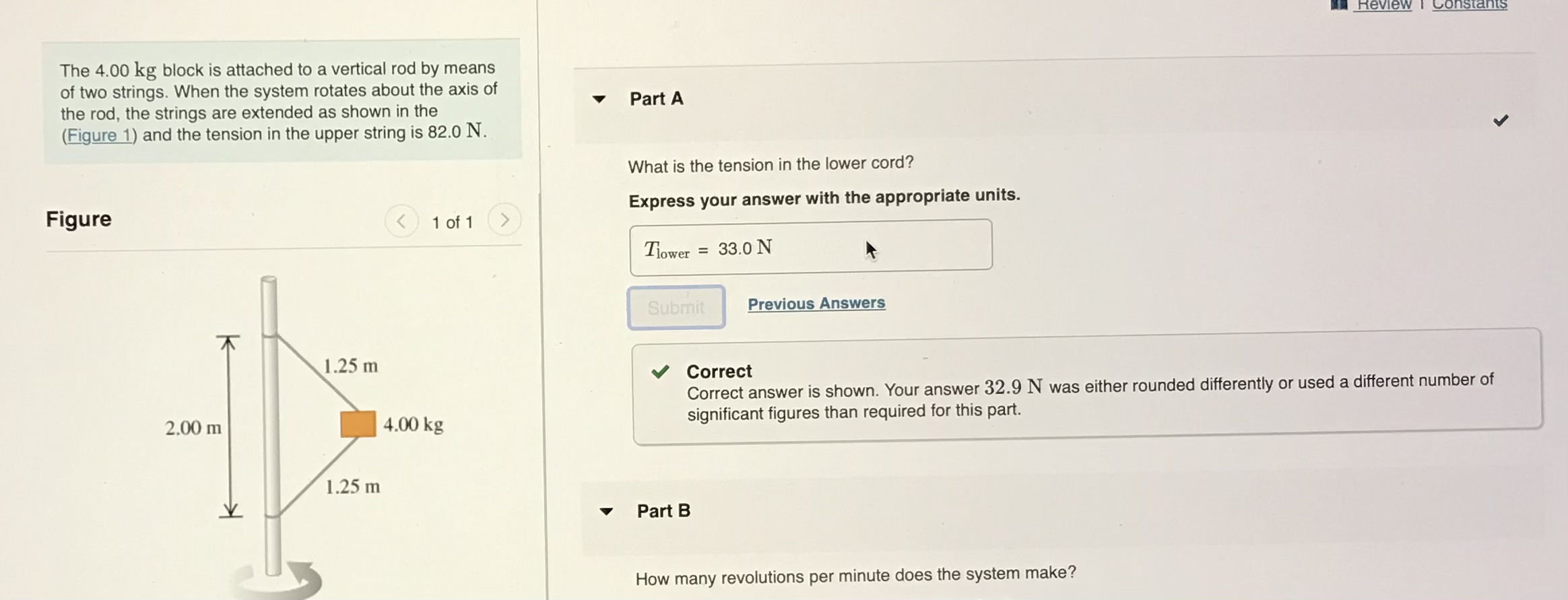 Solved The 4.00 kg block is attached to a vertical rod by | Chegg.com