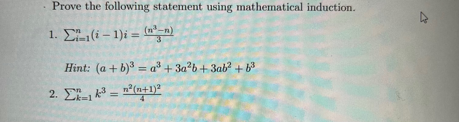 Solved Prove the following statement using mathematical | Chegg.com