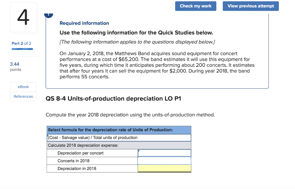Solved Check my work View previous attempt Required | Chegg.com