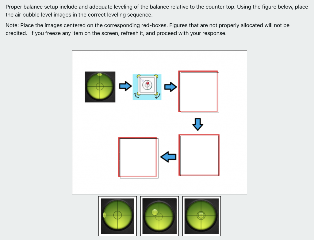 Solved Proper balance setup include and adequate leveling of | Chegg.com