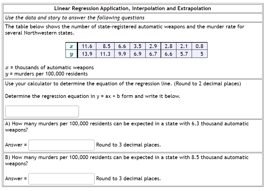 Solved Linear Regression Application, Interpolation and | Chegg.com