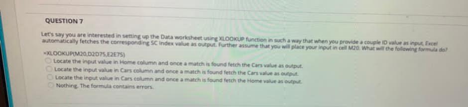 Solved Consider the setup for one-variable Data Table shown | Chegg.com
