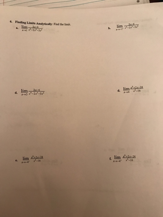 Solved Finding Limits Analytically: Find the limit. a. | Chegg.com