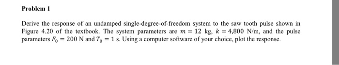 Solved Problem1 Derive the response of an undamped | Chegg.com