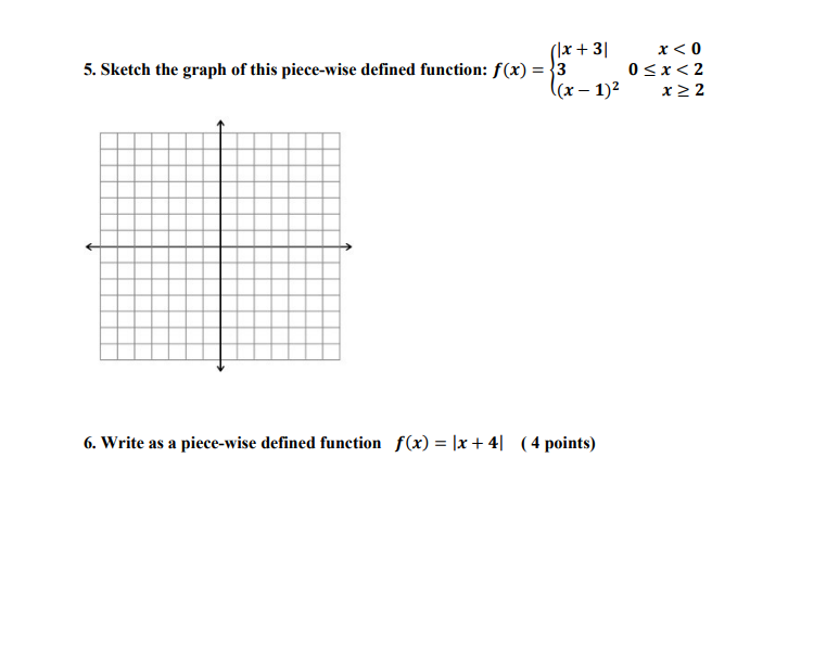 Solved (1x + 3 5. Sketch the graph of this piece-wise | Chegg.com