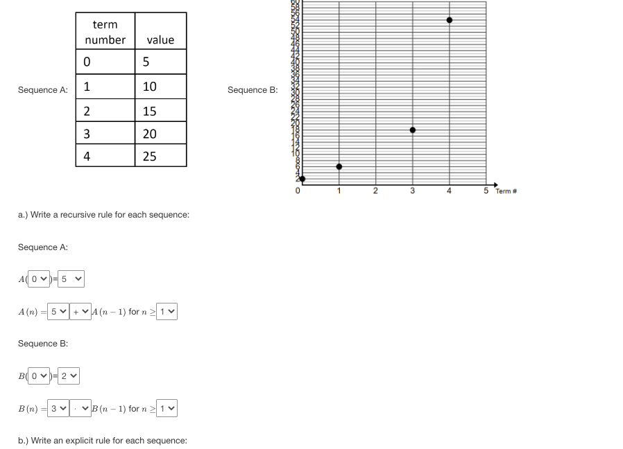 a.) Write a recursive rule for each sequence: | Chegg.com