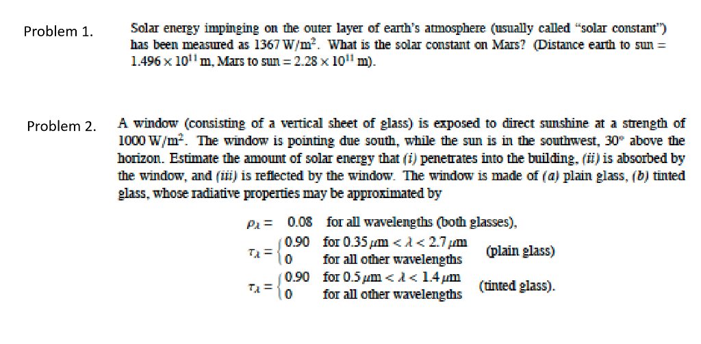 Solved Solar energy impinging on the outer layer of earth's | Chegg.com
