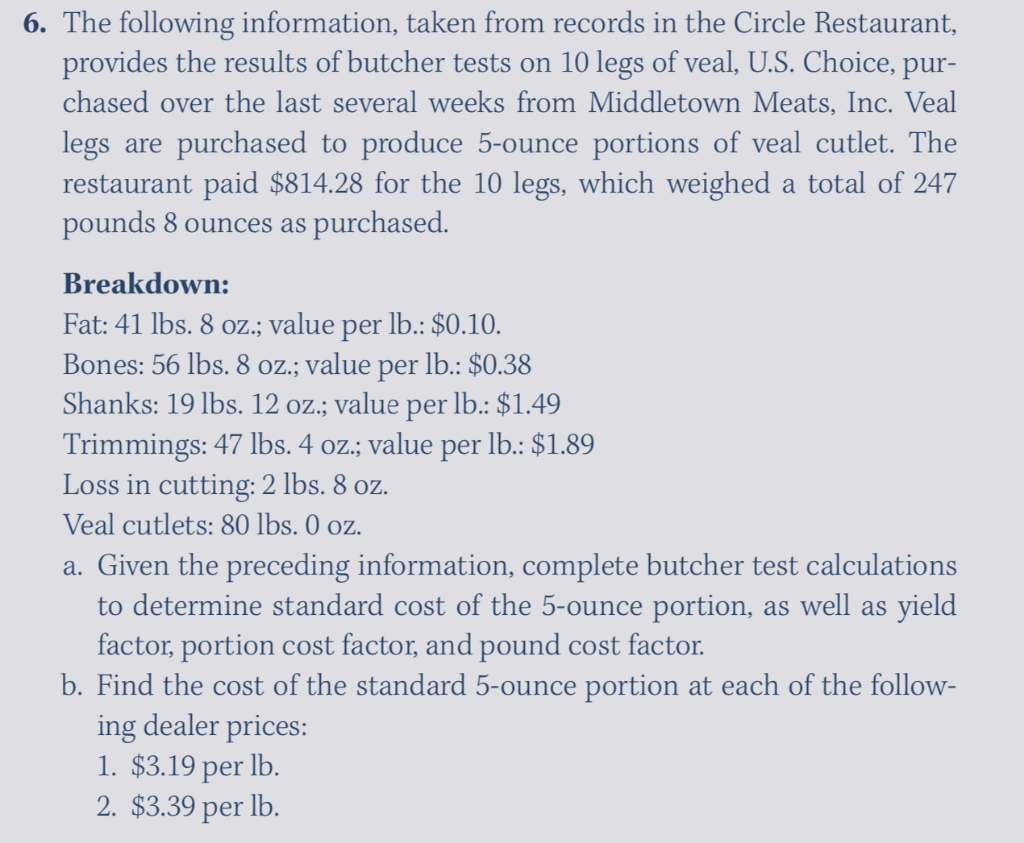 Solved 6. The following information, taken from records in | Chegg.com