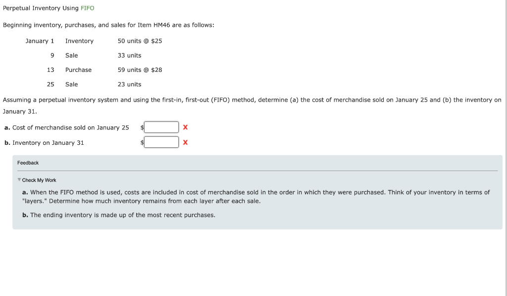 Solved Perpetual Inventory Using FIFO Beginning inventory, | Chegg.com