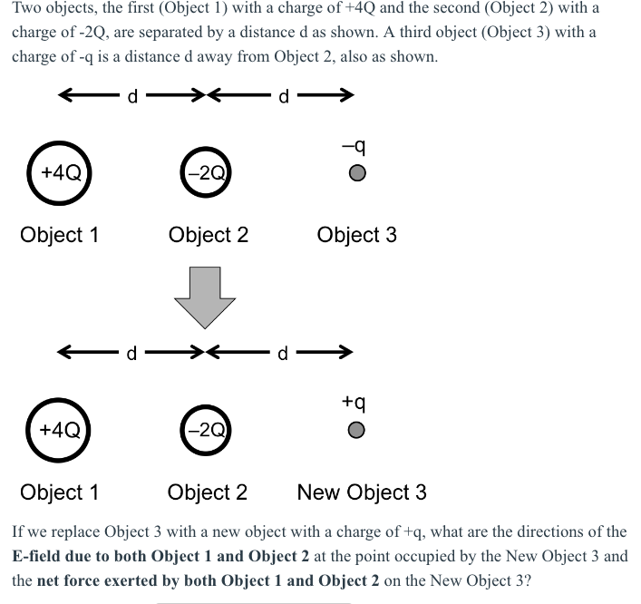 Solved Two objects, the first (Object 1) with a charge of | Chegg.com