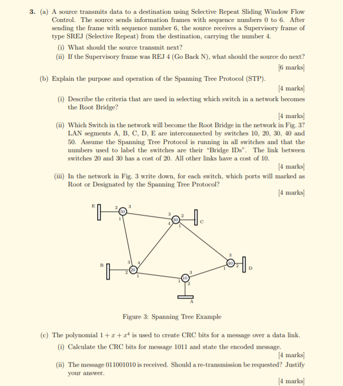 3. (a) A source transmits data to a destination using | Chegg.com
